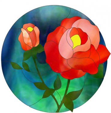 Rose and Bud | Best Stained Glass Patterns