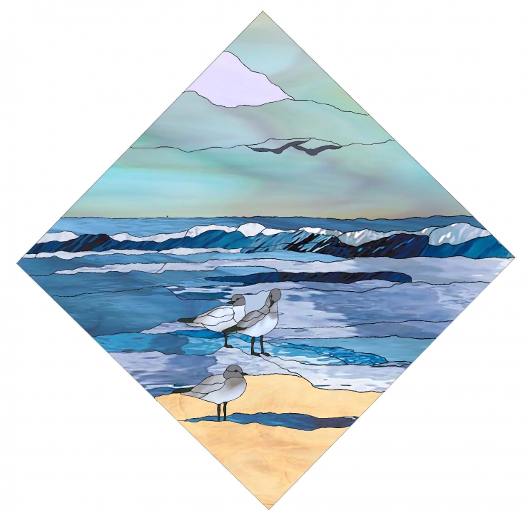 Seaside Seagulls 2 | Best Stained Glass Patterns