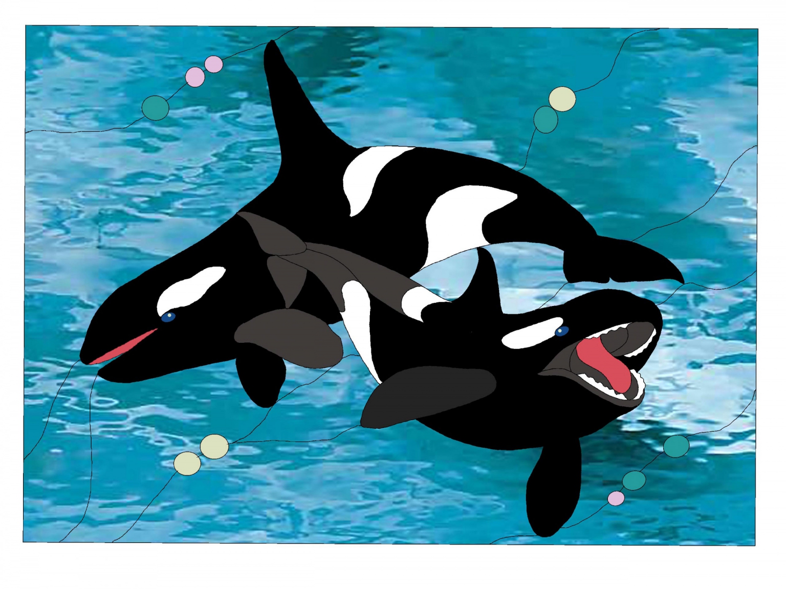 Dancing Orca Whales | Best Stained Glass Patterns
